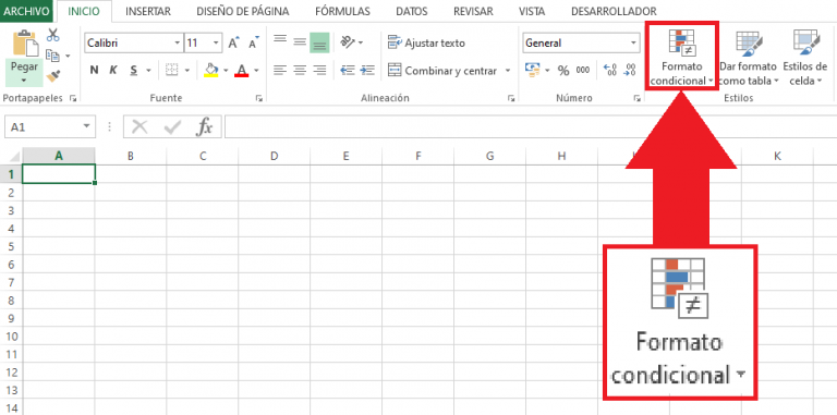 ¿Dónde está el icono del formato condicional en las diferentes ...